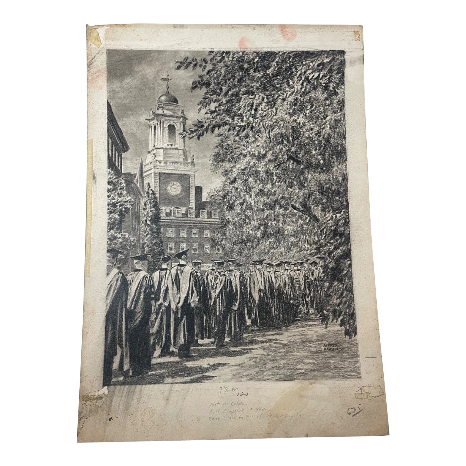 1990s Original Alfred Panepinto Realism College Graduation Drawing ...