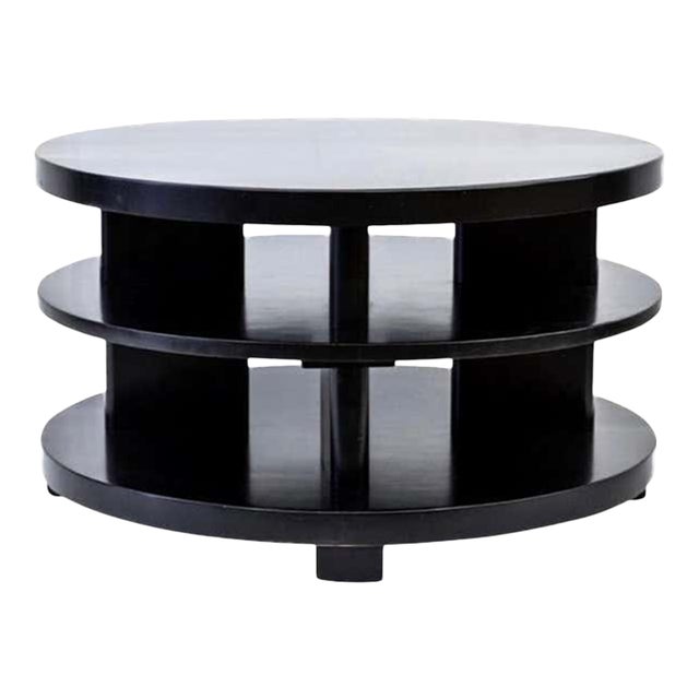 Mid 20th Century Ebonized Mahogany Tri-Level Round Coffee Table ...