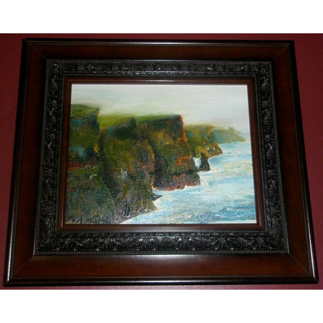 Nancy T Van Ness Cliffs of Mohr Ireland Framed Oil Paintings | Chairish