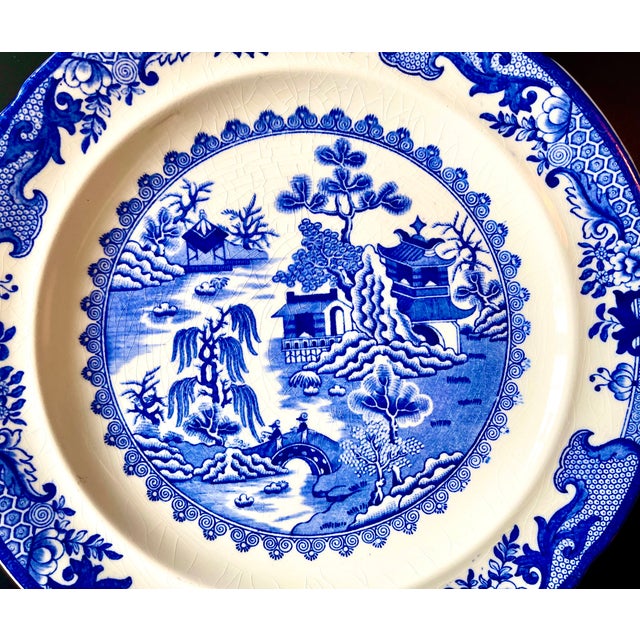 1850s Mason’s English Chinoiserie Blue Turner Willow Plates -- a Pair ...