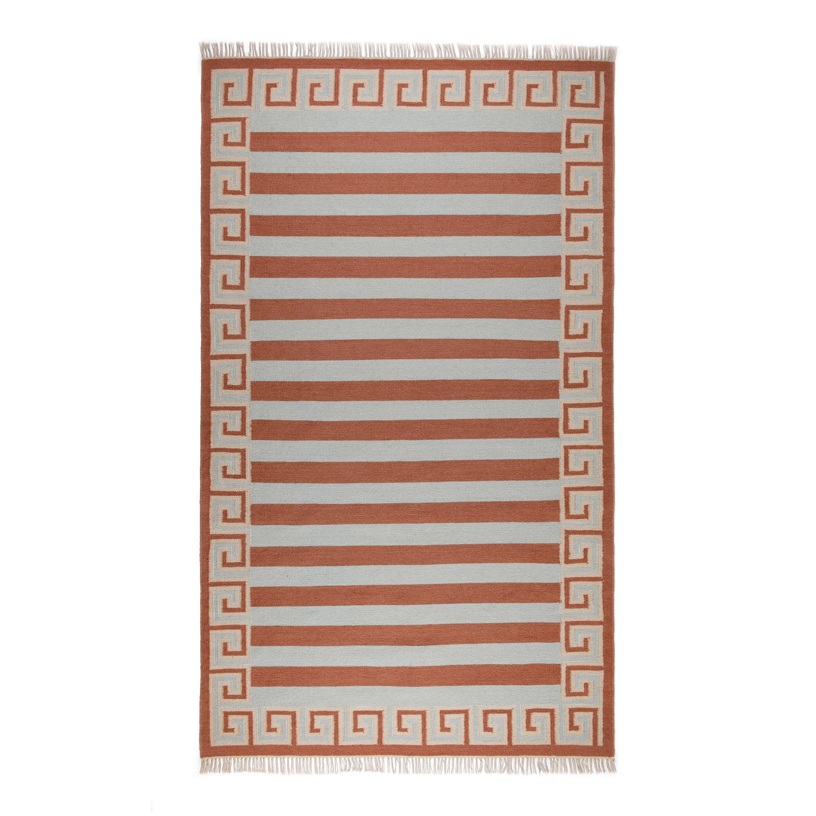Part & Parcel Goods Wool Stripe Rug, 10' x 14', Sky Blue, Topaz and ...