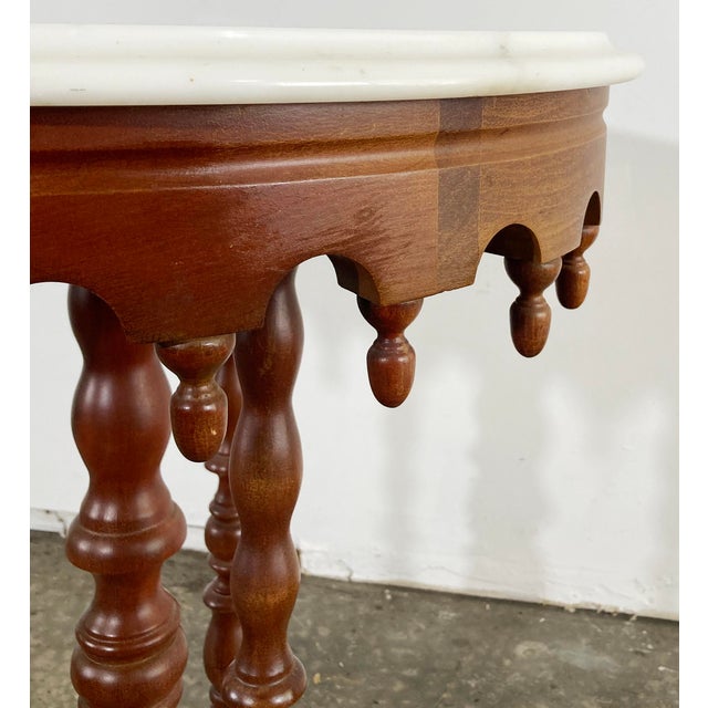 Antique Beveled Marble Top Mahogany Entry or Side Table | Chairish