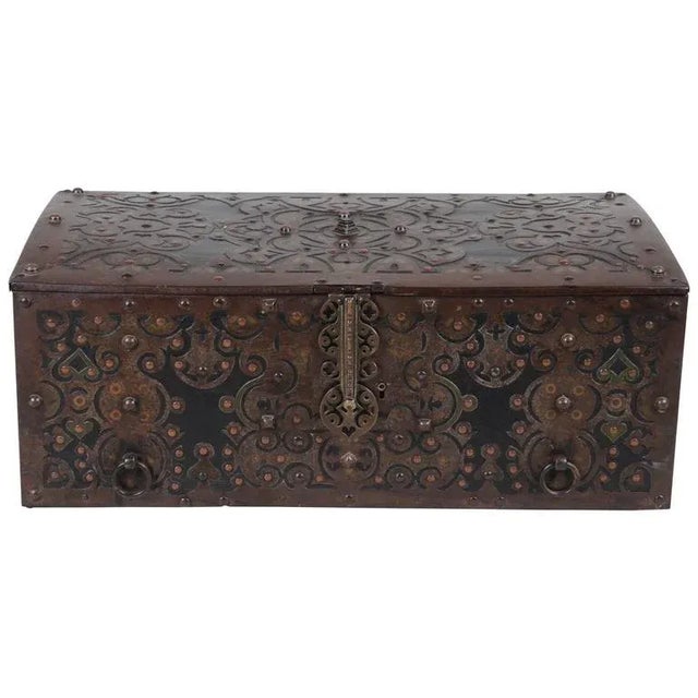 19th Century Spanish Style Wood Structure Box Covered With Metal ...