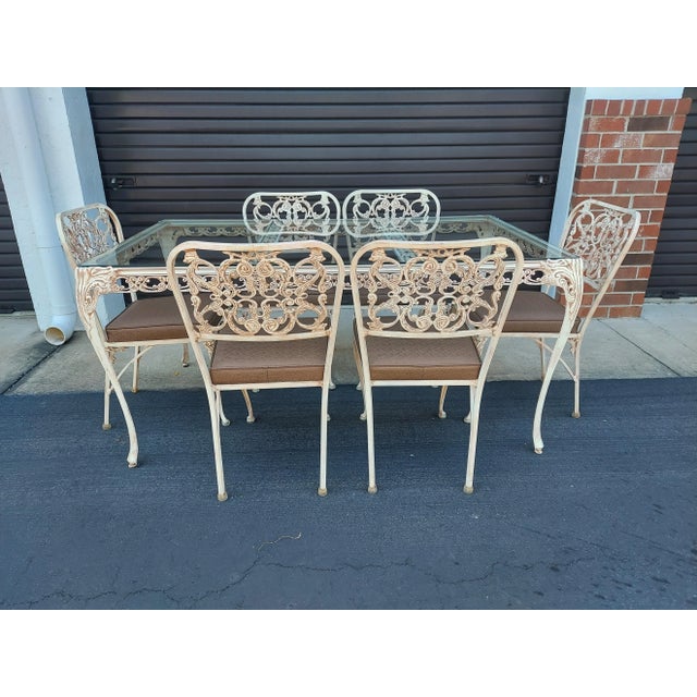 1970s Vintage 7 Piece Cast Aluminum Brown Jordan Style Quality Patio ...