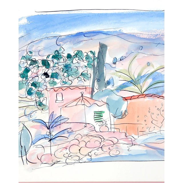 1980s Unframed Watercolor Landscape Painting | Chairish