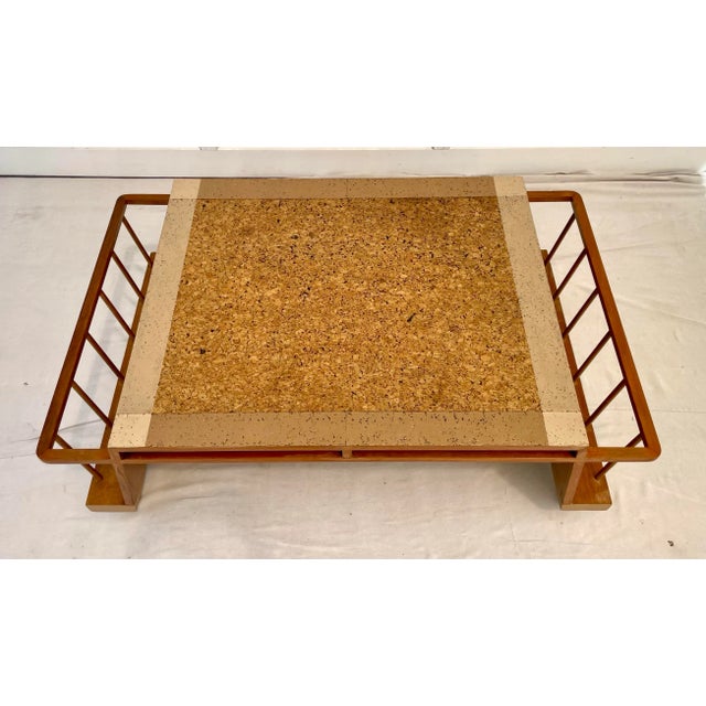 Mid-Century Modern Cork Top Magazine Side Coffee Table | Chairish