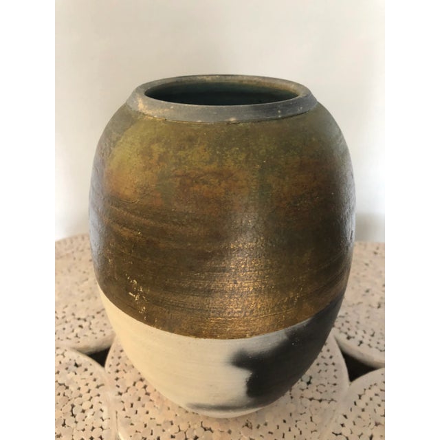 Artist Signed Southwestern Ceramic Raku Vase by Micheal Weinberg | Chairish