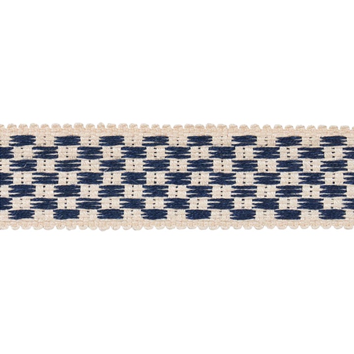 Sample - Schumacher Crawford Check Tape Medium in Indigo | Chairish