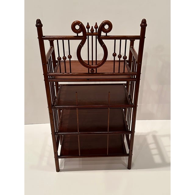 Antique Mahogany Book Shelf With Lyre Motif | Chairish