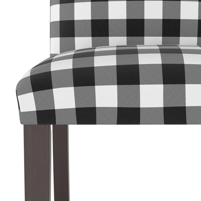 Dining Chair in Classic Gingham Black Oga | Chairish