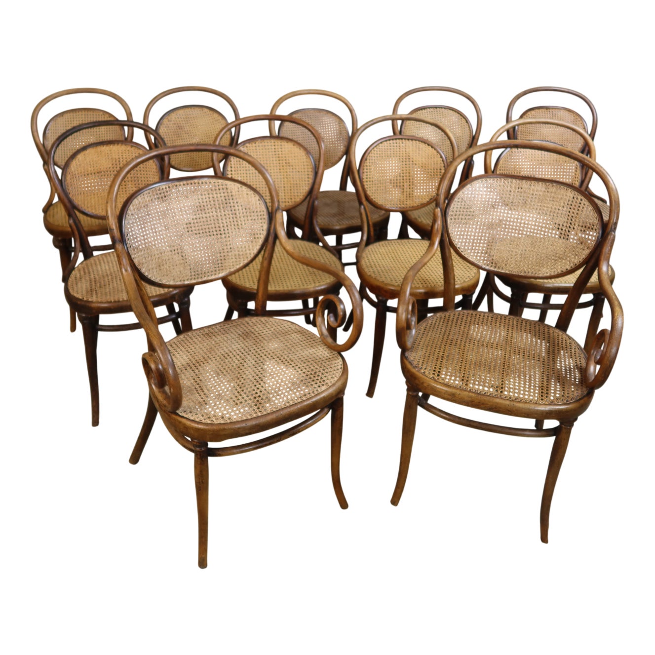 Chairs and Armchairs by Michael Thonet for Thonet, 1890s, Set of 11 ...