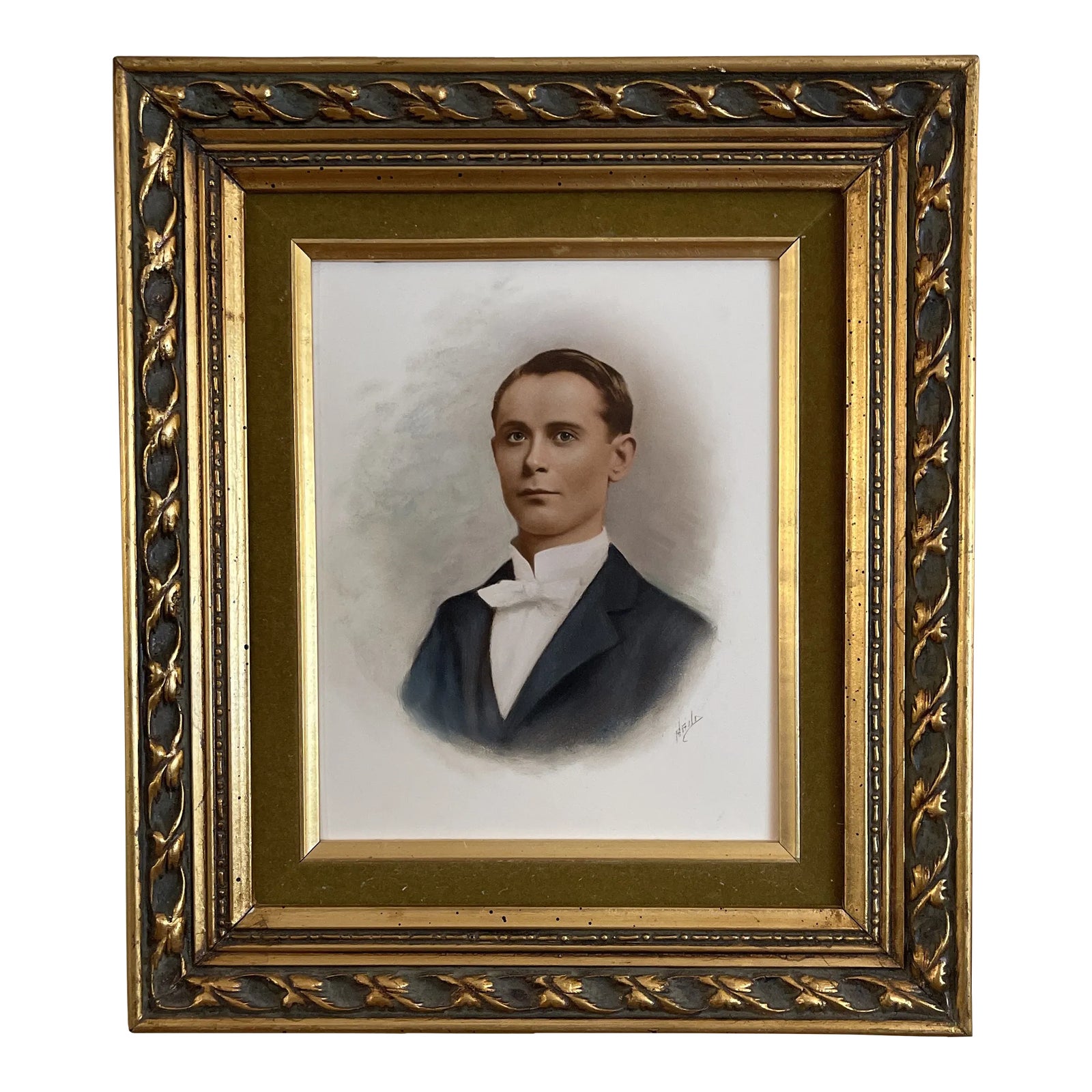 1900s Portrait Young Gentleman in White Tie, Framed | Chairish