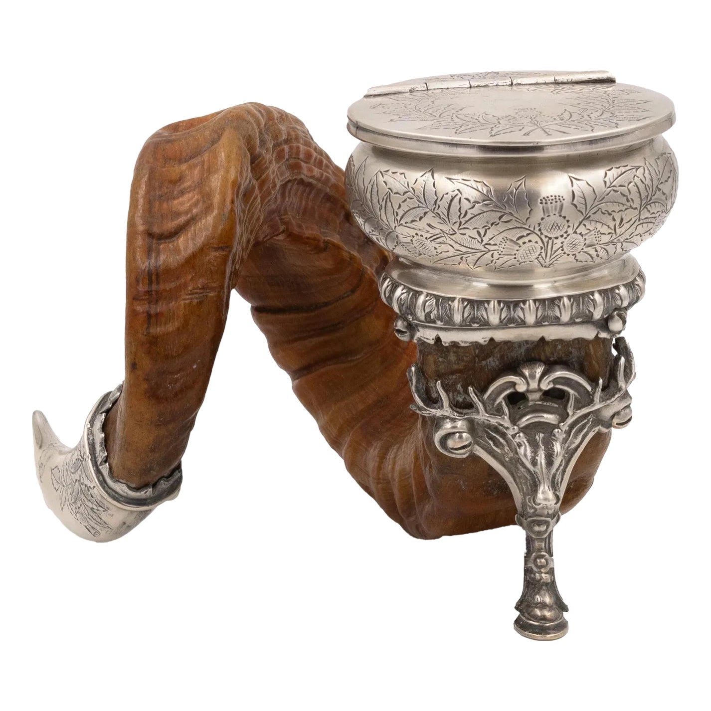 Ram’s Horn Snuff Mull Scottish, Circa 1890 | Chairish