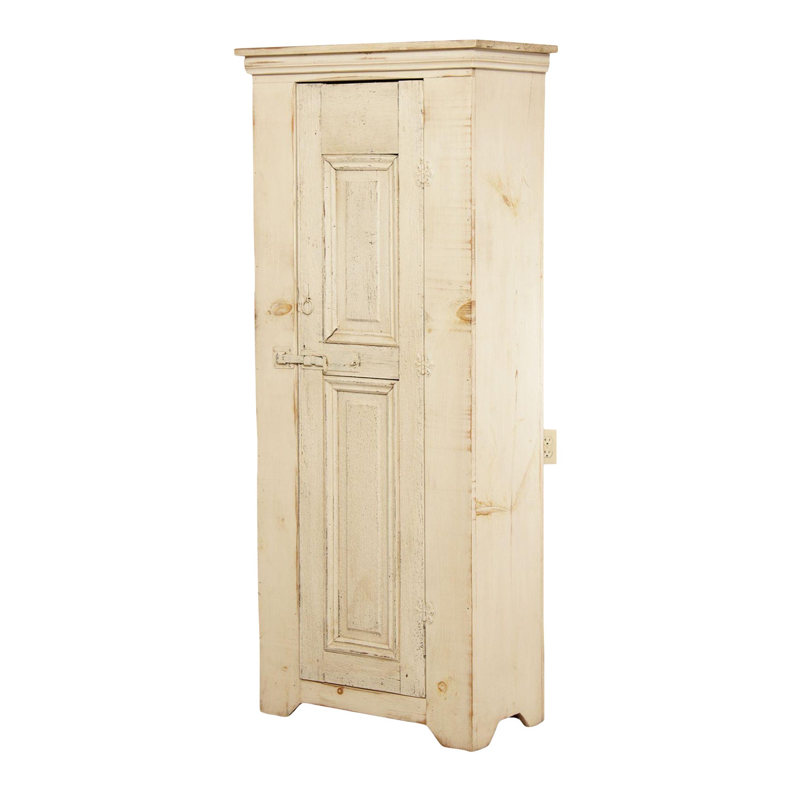 Late 20th Century Farmhouse Style White Painted Pine Pantry Cabinet ...