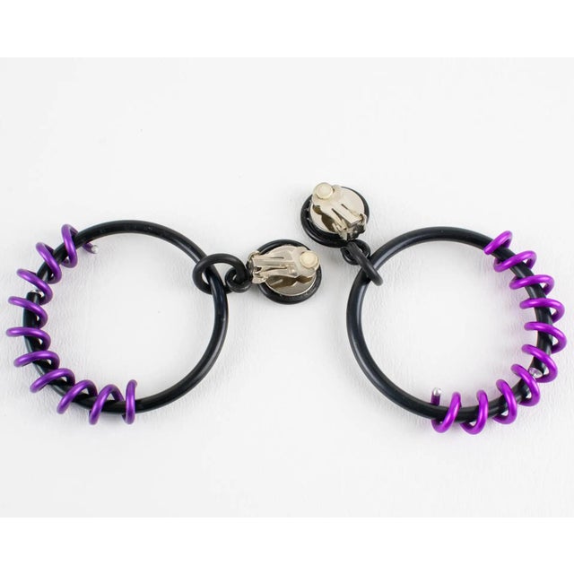 David Spada Bi-Color Coiled Aluminum Clip Earrings | Chairish