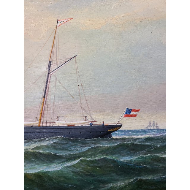 1970s Civil War Ironclad Ship "Banshee", Oil on Board Painting by ...