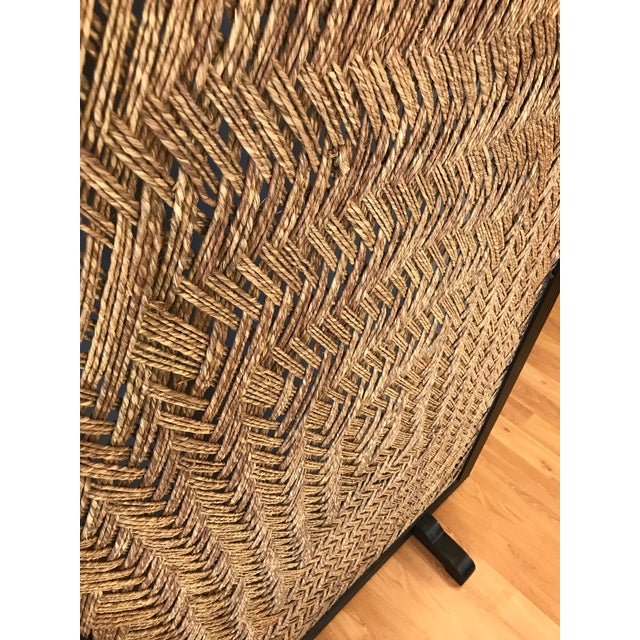 Vintage Free Standing Woven Rope Screen | Chairish