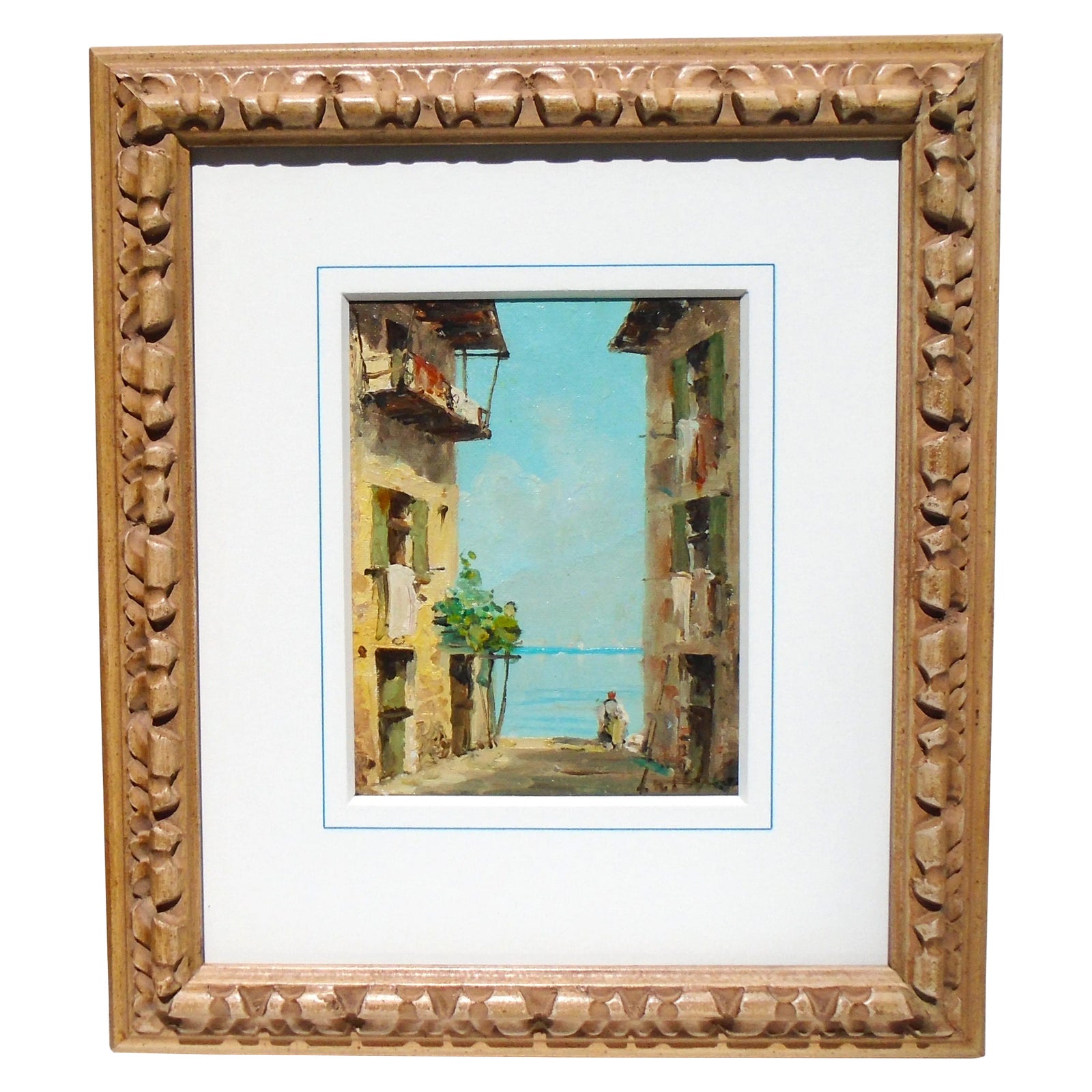 Mid 20th Century "A View From a Neapolitan Town", Original Oil on ...
