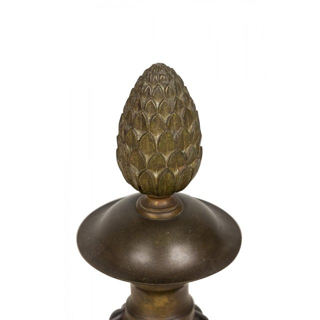 English Regency Decorative Painted and Gilt Newel Post Cap | Chairish