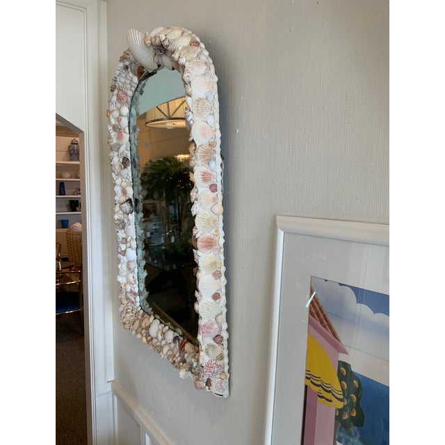Large Handmade Shell Mirror | Chairish