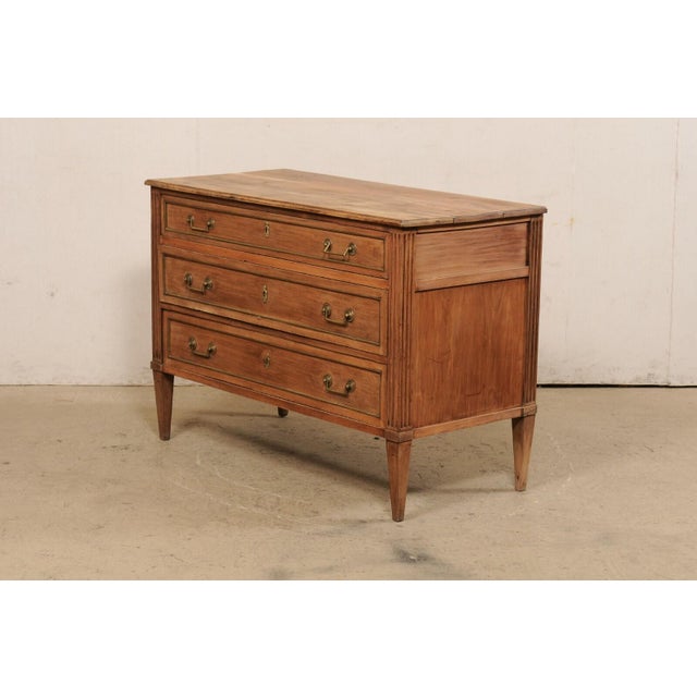 French Wooden Commode with Brass Trim, 19th Century | Chairish
