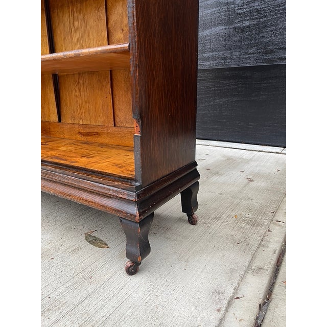 Antique Tiger Wood Bookcase Shelf | Chairish