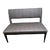 Blue-Gray Vinyl Hall Bench with Java Legs | Chairish
