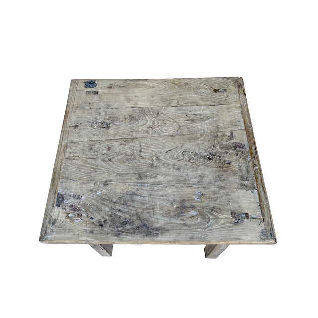 Rustic Bleached Wood Side Table or Coffee Table | Chairish