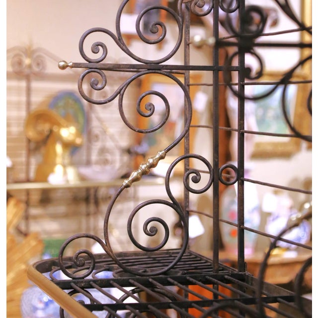 Early 20th Century French Wrought Iron and Brass Baker’s Rack on Wheels ...