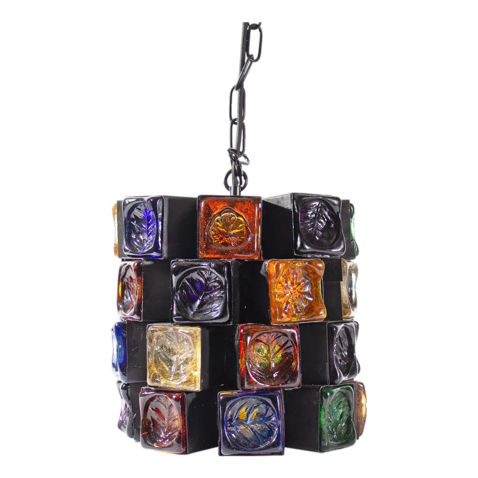 Felipe Delfinger 1970s Feders Mexico Brutalist Glass Pendant Light ...