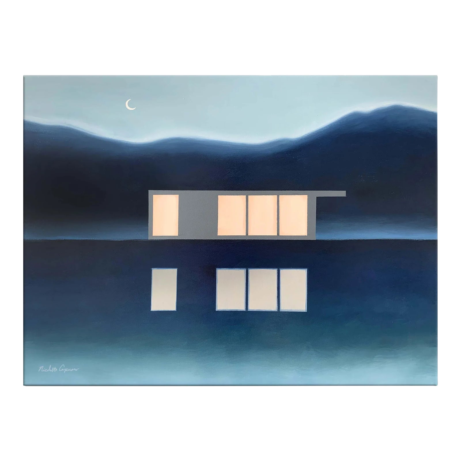 "Night" I Abstract Landscape Painting by Artist Nicolette Capuano ...