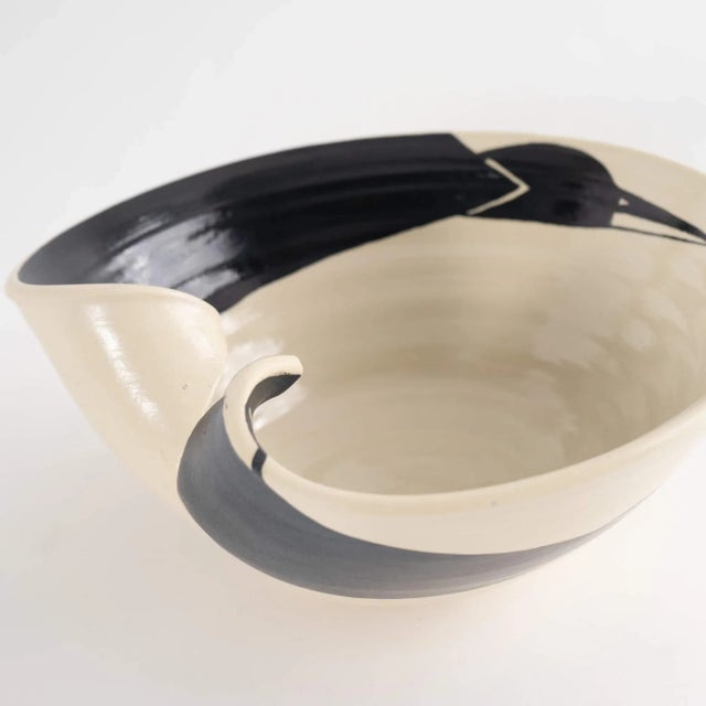 Vintage Abstract Pottery Bowl | Chairish