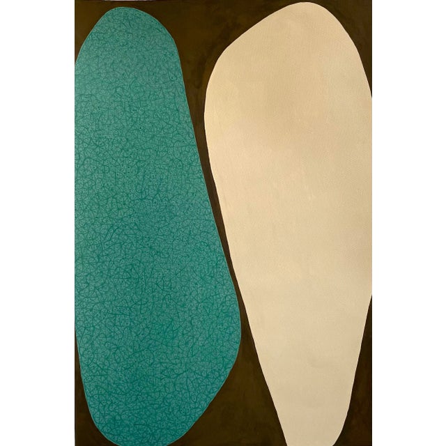 Sarah Vaaler Abstract Mid-Century Style Modern Shapes Acrylic Painting ...