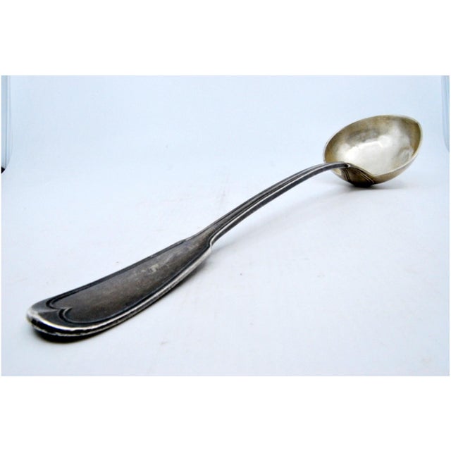 Silver Soup Ladle with Scalloped Handle | Chairish