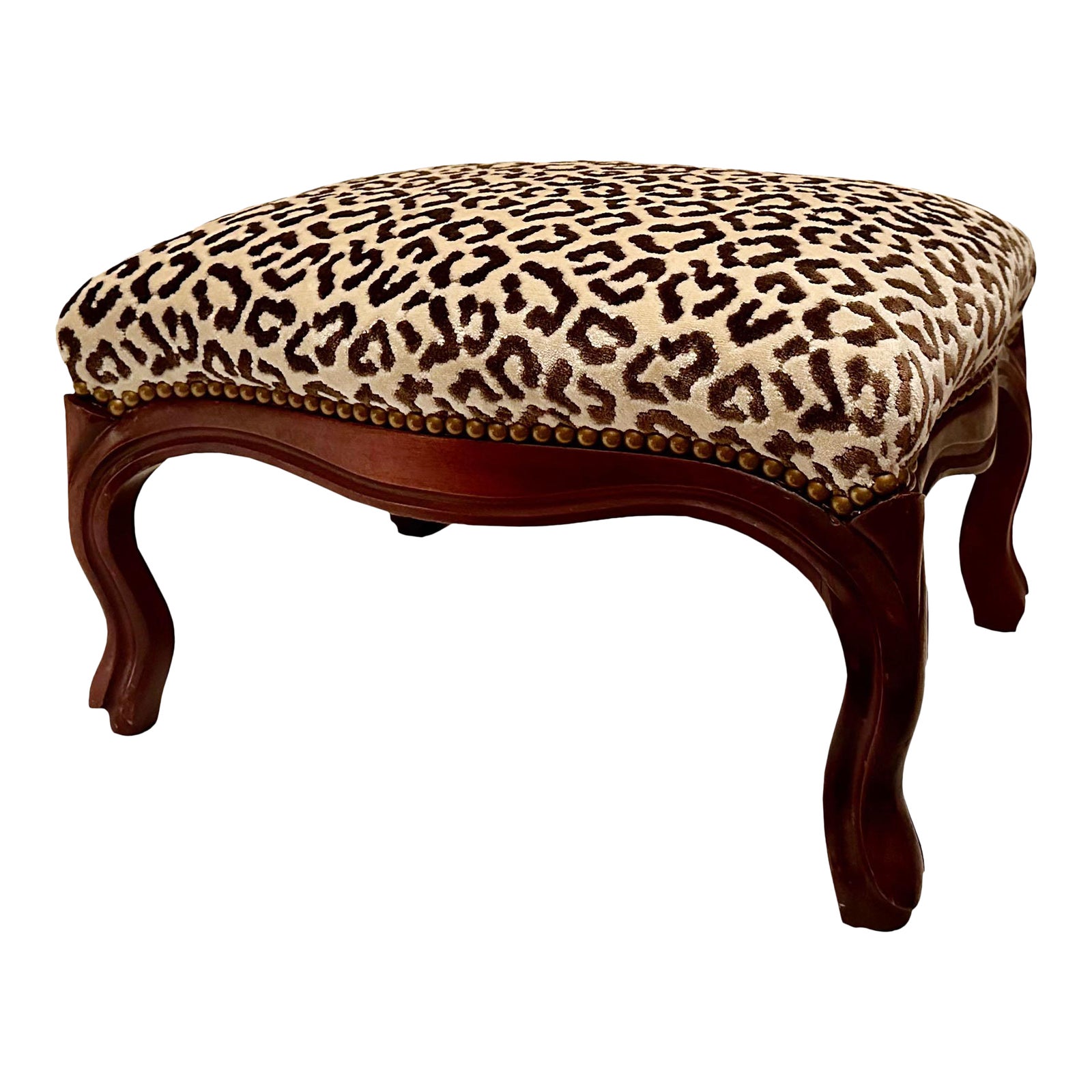 1920s Footstool Scalamandre on a Country French Frame | Chairish