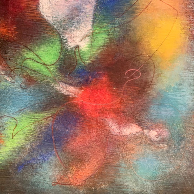 1947 Abstract Pastel Painting on Board by Edna Jeanette Tacon | Chairish