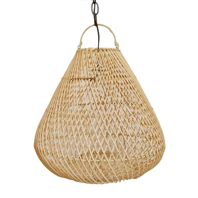 Raw Rattan Batu Drop Lantern Medium | Chairish