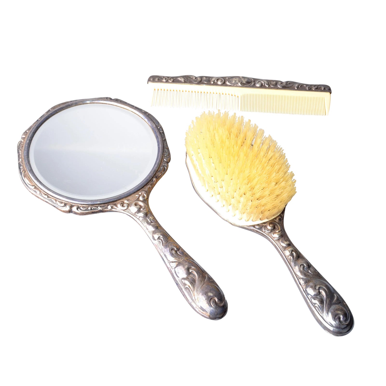 1940s Art Deco Sterling Silver Vanity Set | Chairish