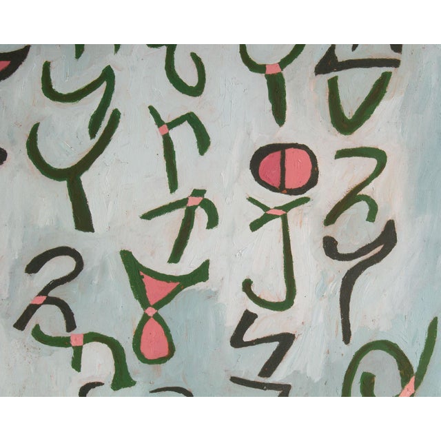 1965 “Jeu Douze” Abstract Oil on Board Painting by Beni | Chairish