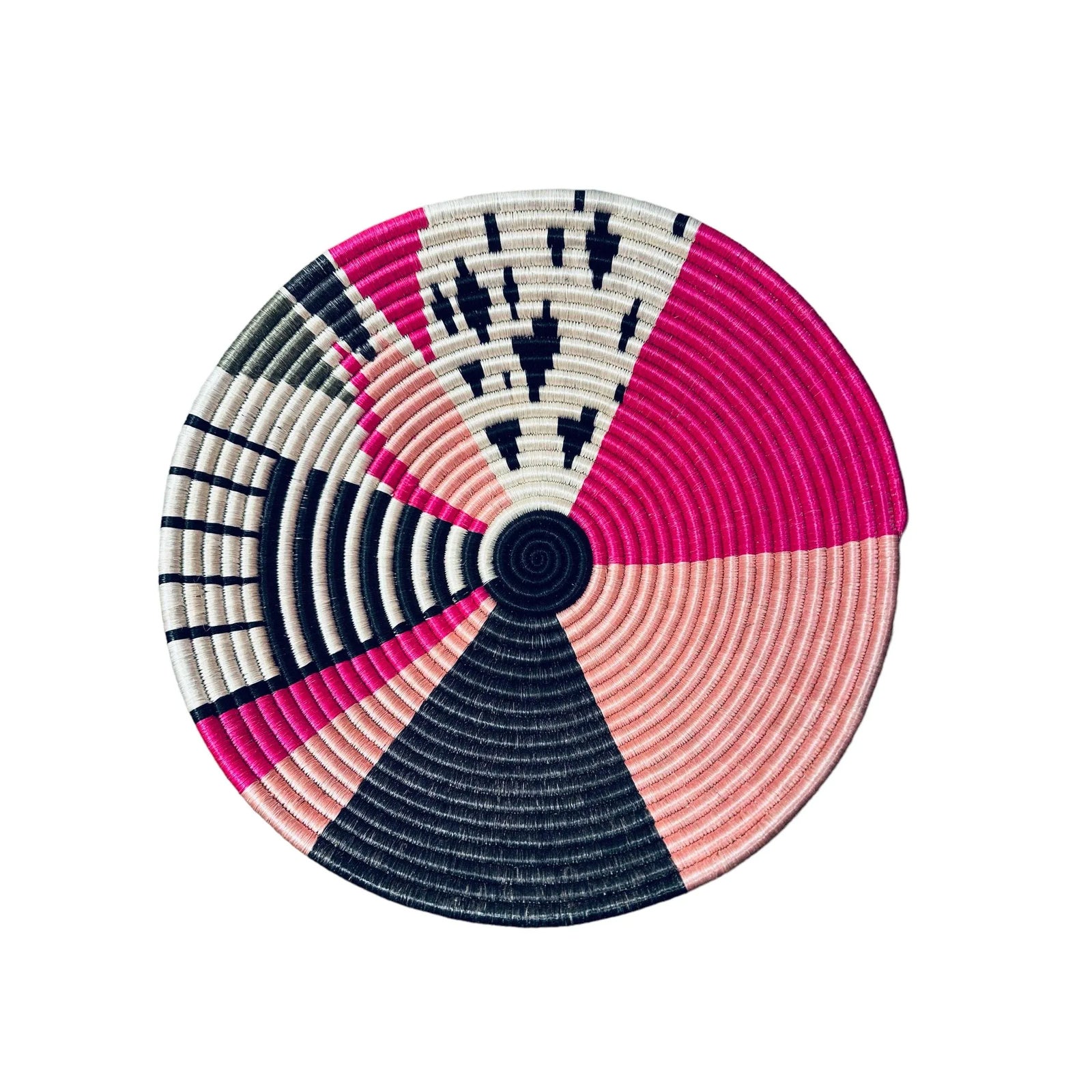 African Rwanda Woven Sweetgrass and Sisal Wall Hanging Basket | Chairish