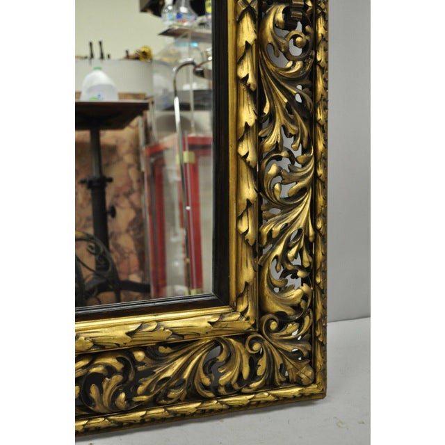 Antique French Baroque Rococo Style Pierce Carved Wood Gold Mirror ...