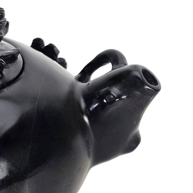 Chinese Carved Marble Hardstone Black Teapot | Chairish