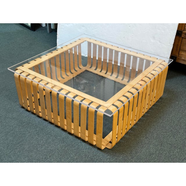 Frank Gehry for Knoll Studios Icing Maple and Lucite Coffee Table ...