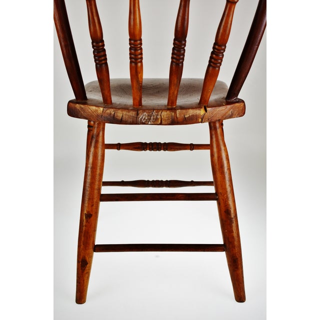 Antique Oak Spindle Back Chair | Chairish
