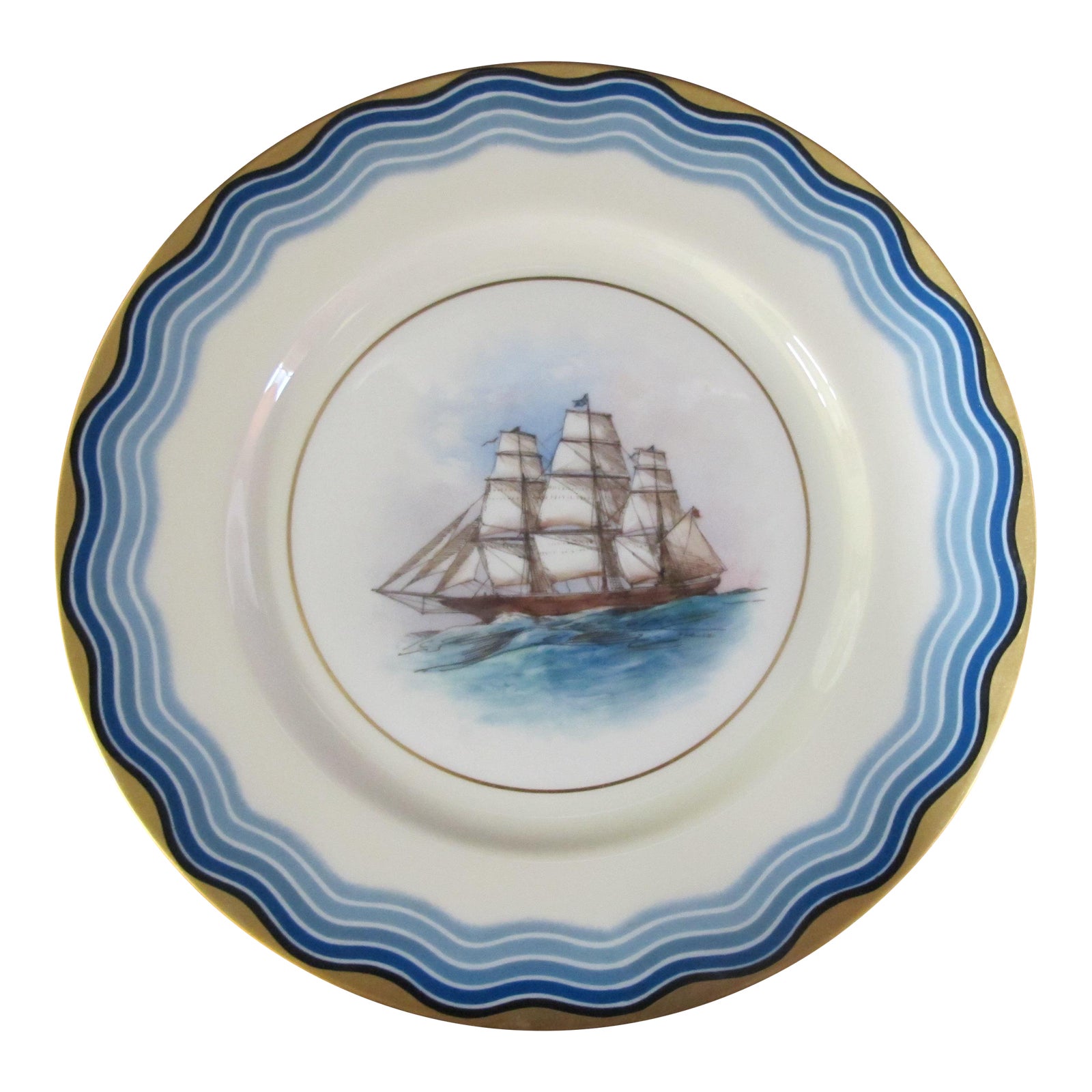 Lenox Black Starr Frost Gorham John Wade Boston 1851 Boat Clipper Ship ...