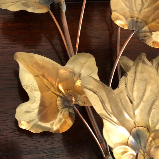 Mid-20th Century Brass & Copper Ivy Wall Art Sprays — a Pair | Chairish