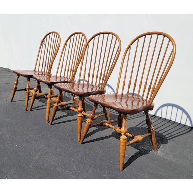 Set of Four Vintage Ethan Allen Windsor Spindle Back Dining Room Chairs ...