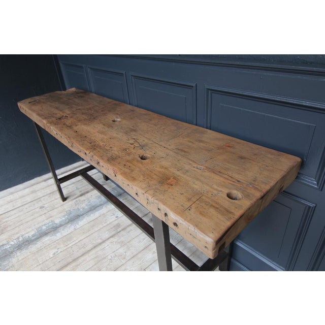 Vintage Workbench Console Table, 1920s | Chairish