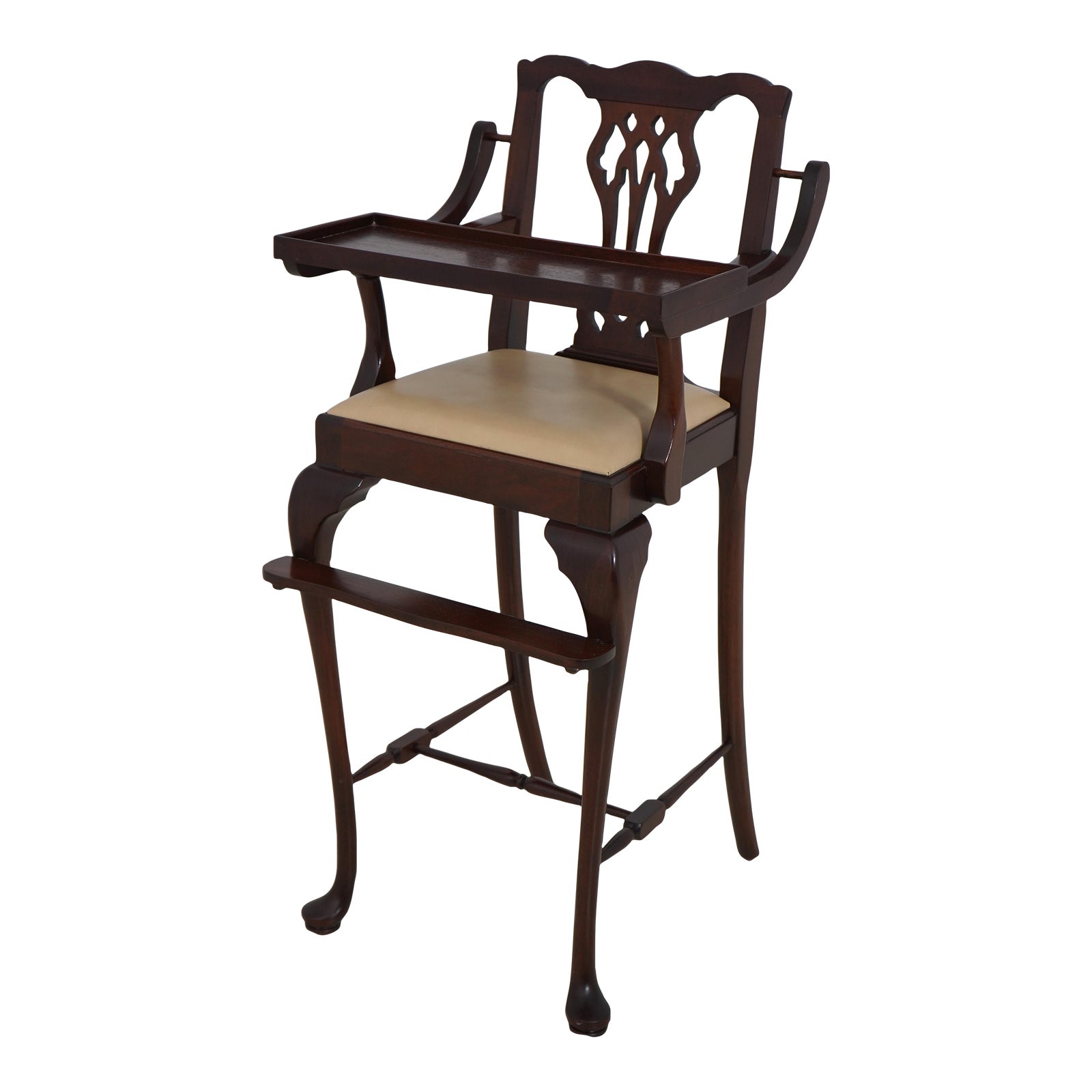 Chippendale Style Flip Top Tray High Chair | Chairish