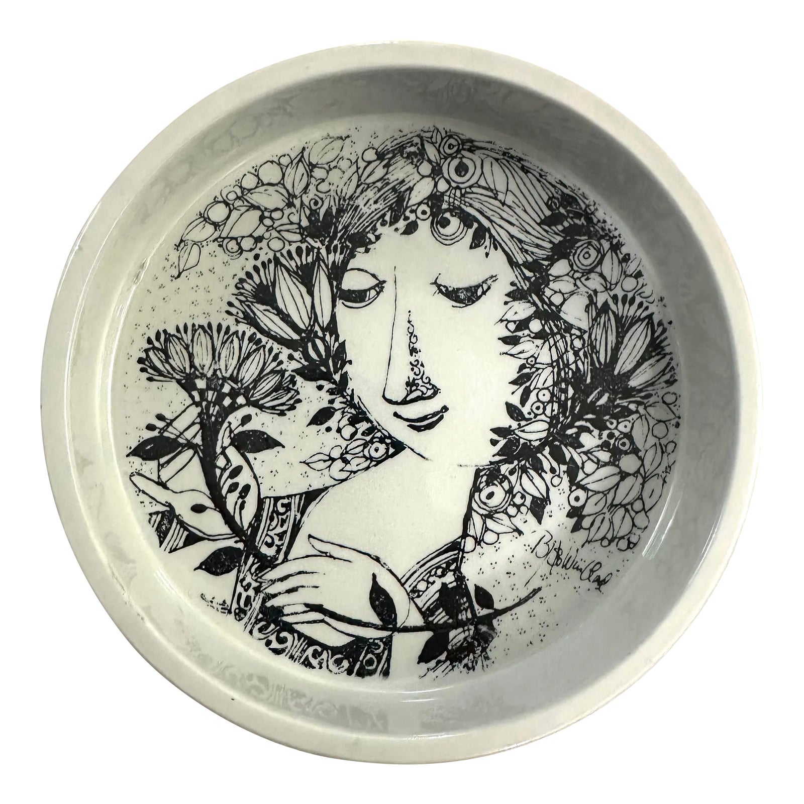 Vintage Nymolle Bjørne Wiinblad Artist Bowl | Chairish